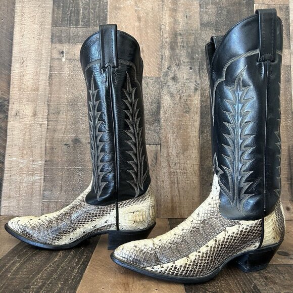 Tony Lama | Shoes | Tony Lama Vintage Snakeskin Western Cowboy Boots ...